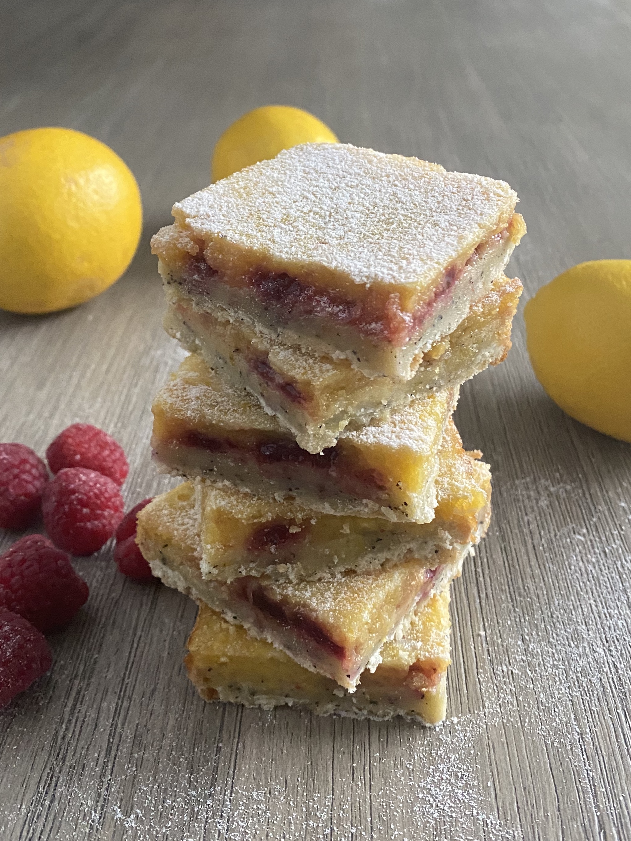 Lemon Raspberry Squares with Earl Grey Crust - Whiskful